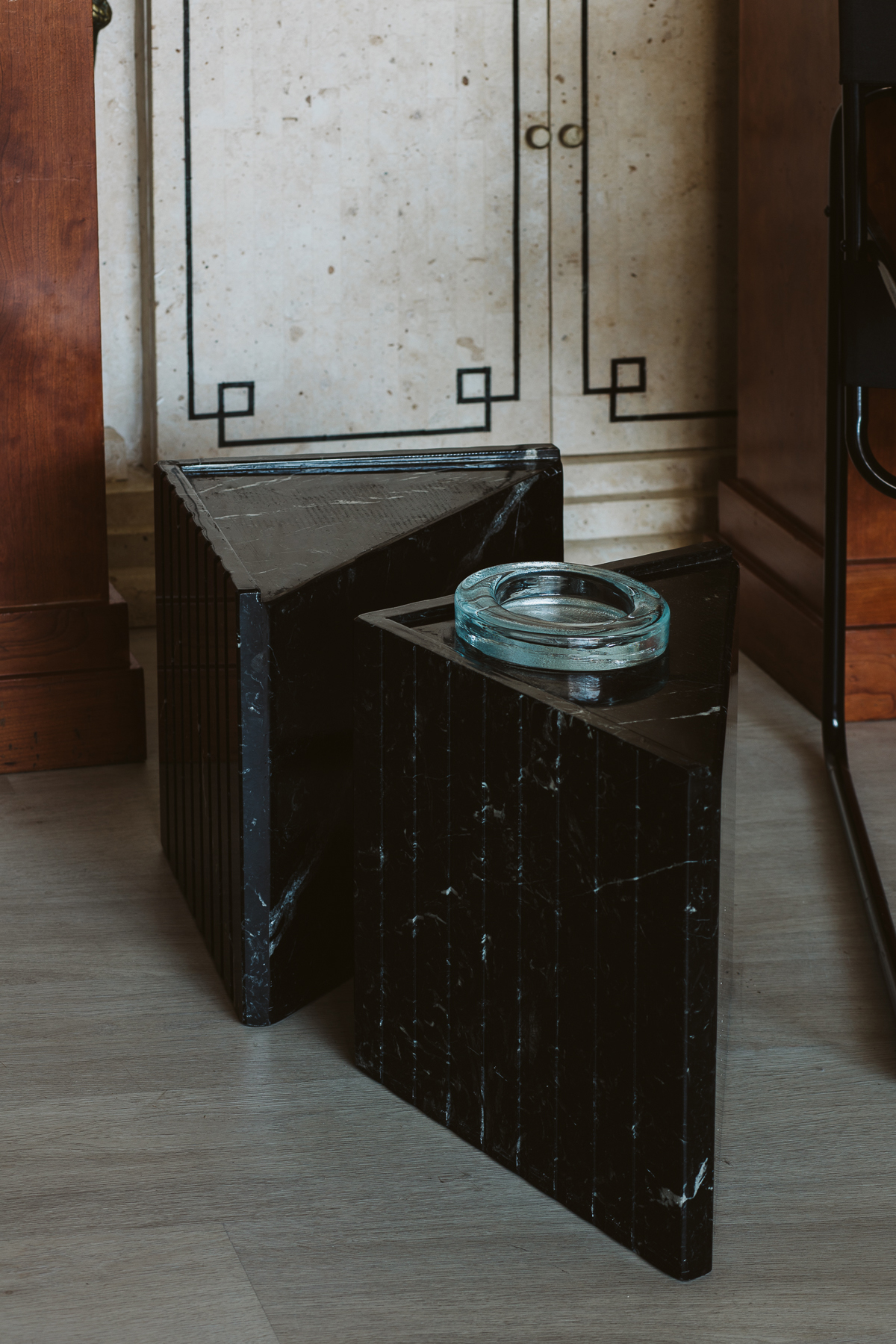 A pair of 80's Marble Side Tables - Gina Fabish Homewares and Furniture NZ